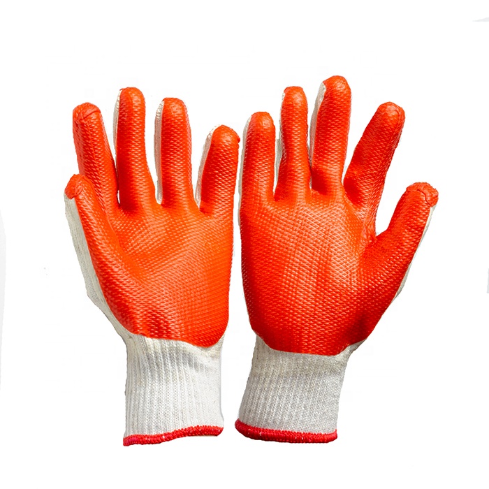 knitted Rubber Coated Cotton Glove